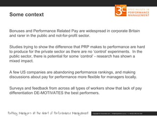 Performance Related Pay - Is it fair, transparent, behaviour-changing ...