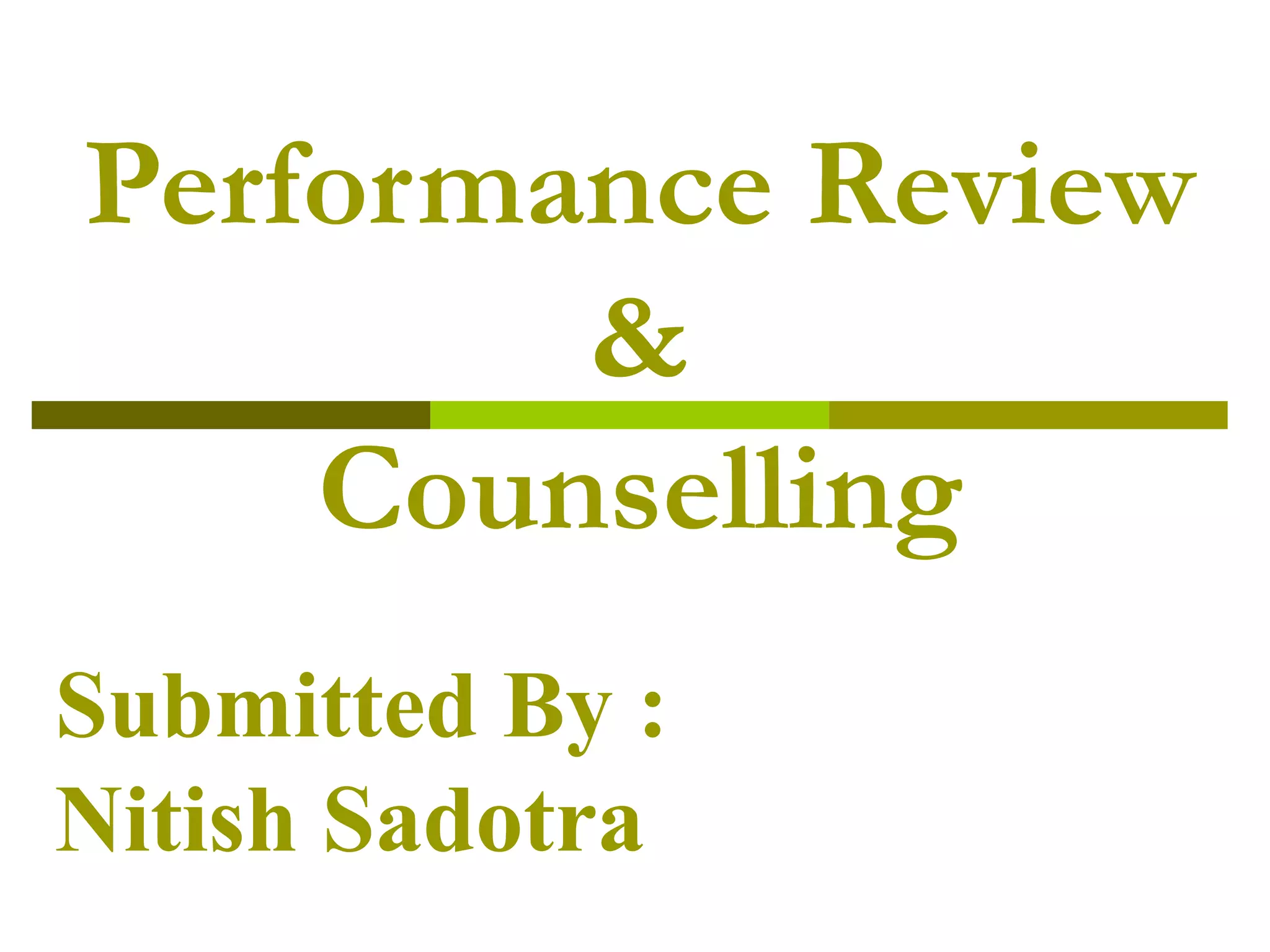 Performance review & counselling | PPT