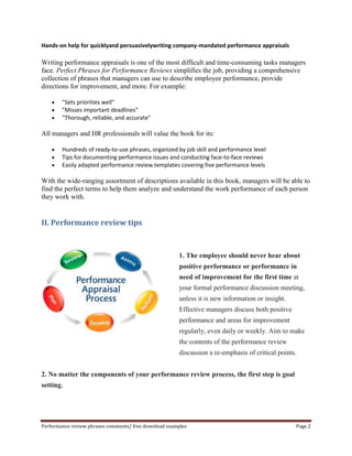 Performance review example phrases | PDF