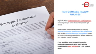 100 Performance Review Example Phrases | PPT