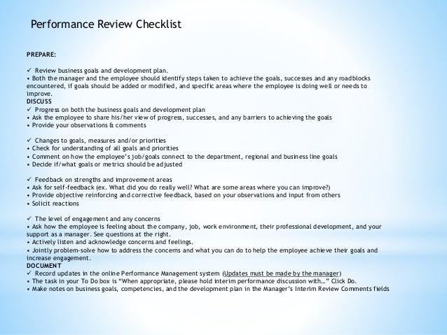 Performance review training for managers