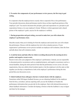 Performance review phrases examples | DOCX