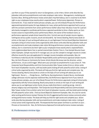 Performance review sample phrases | DOCX