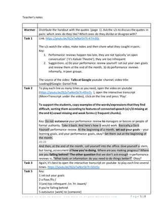 Performance review worksheet | DOCX
