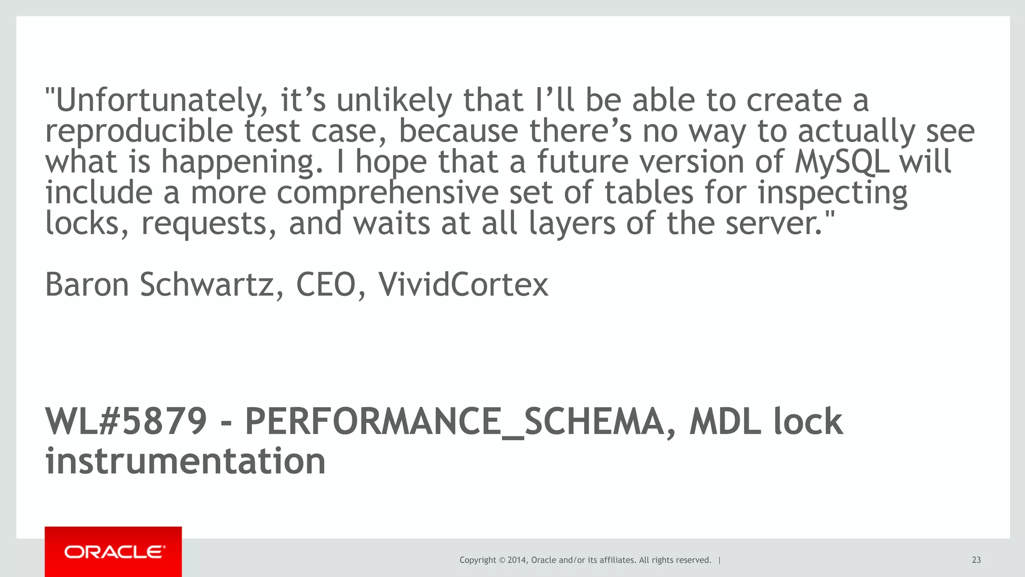 Performance Schema and Sys Schema in MySQL 5.7 | PDF