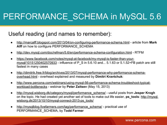Performance schema in_my_sql_5.6_pluk2013 | PPT