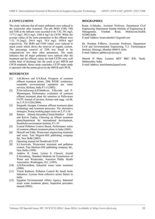 Performance status of common effluent treatment | PDF | Environmental ...