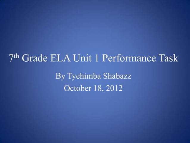 Performance task | PPTX