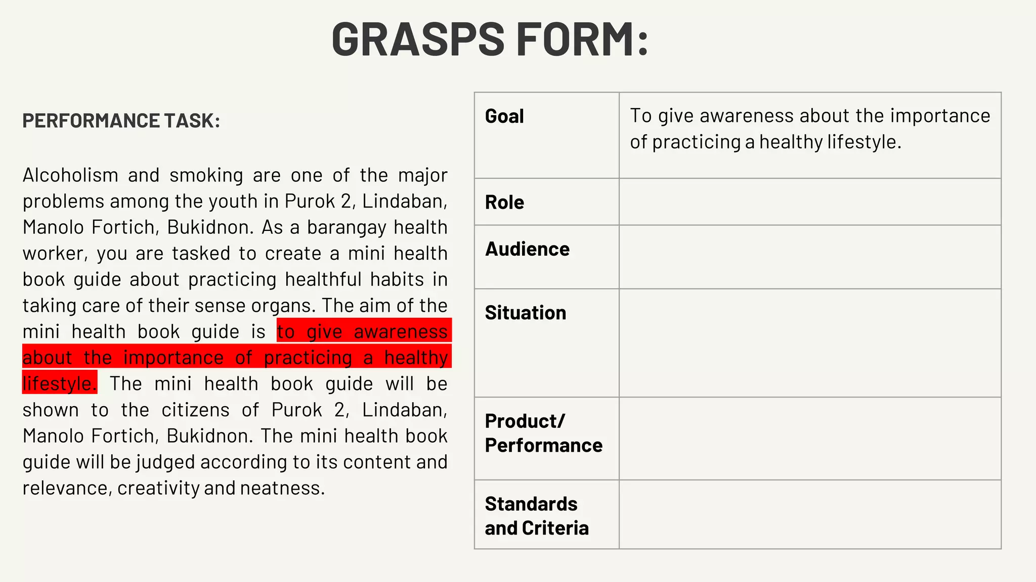 PERFORMANCE TASK | PPTX