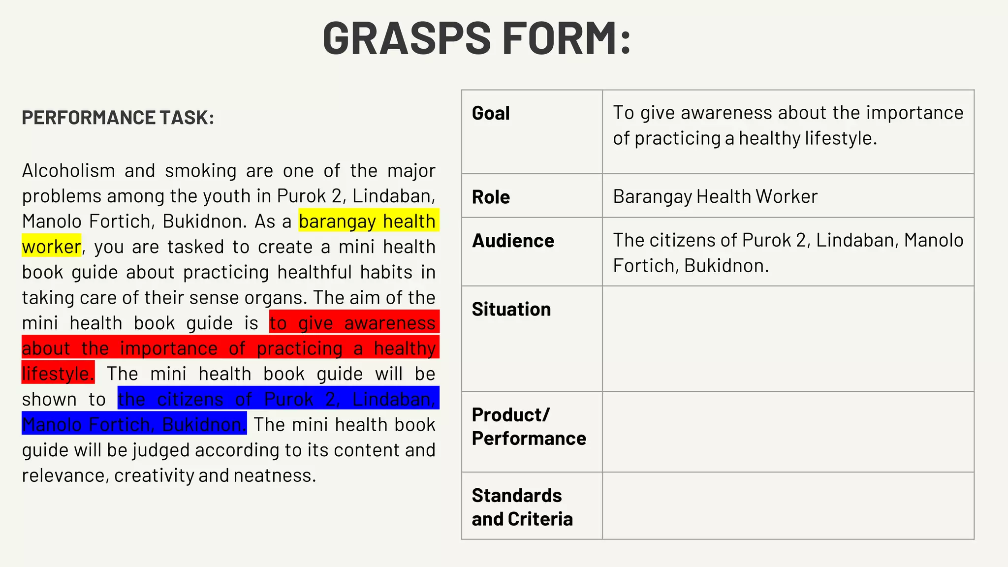 PERFORMANCE TASK | PPTX