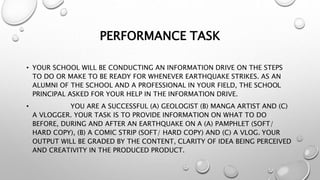Performance Task in science ten Quarter 1 | PPTX