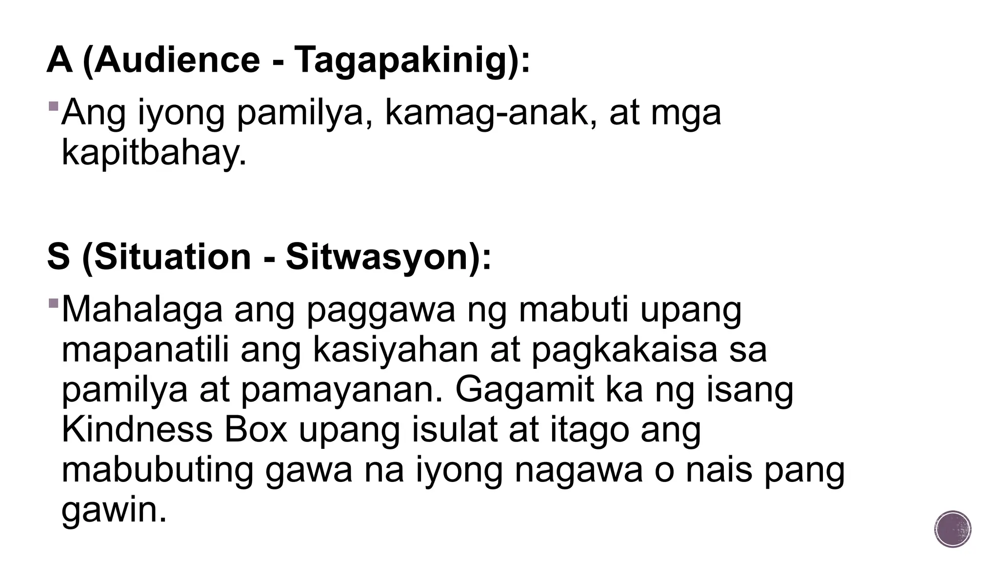 performance tas in makabansa ang kindness box | PPTX