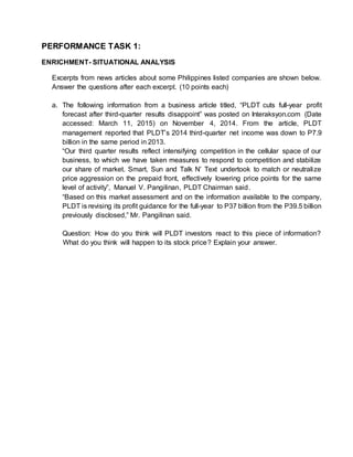 Performance task 1 mini case (1) | DOCX