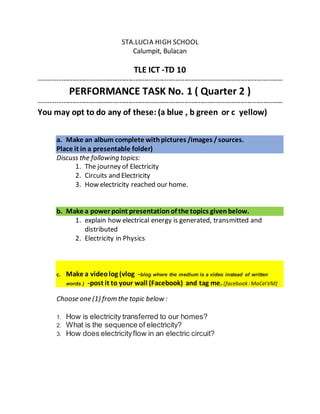 Performance task 1 q2 | DOCX