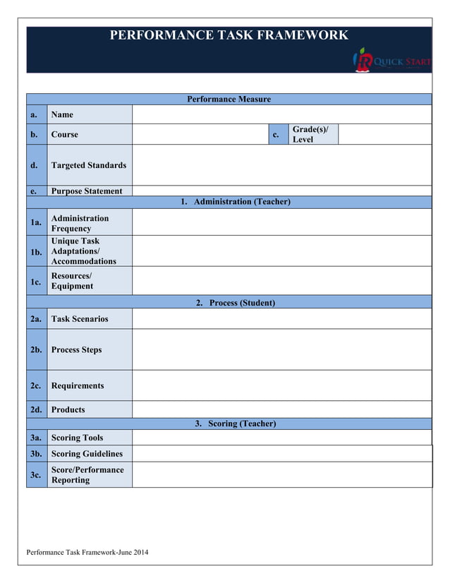 Performance Task Framework-June 2014-FINAL | PDF