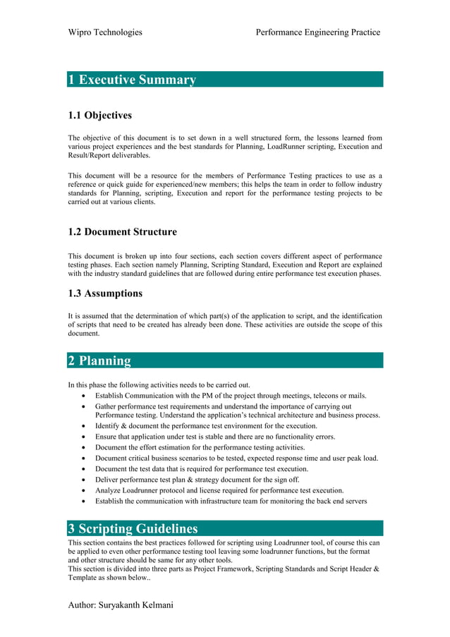Performance Tesing Coding Standards And Best Practice Guidelines V1 Pdf