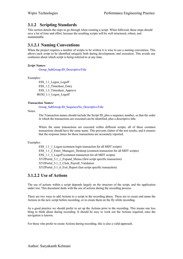 Performance Tesing Coding Standards And Best Practice Guidelines V1 Pdf