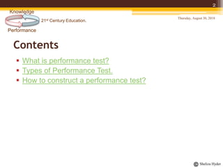 Performance test | PPTX | Educational Assessment | Education