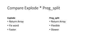 PHP Explode & Preg_split Test | PPT