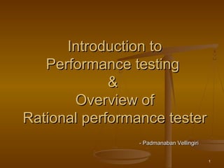 Performance testing and rpt | PPT