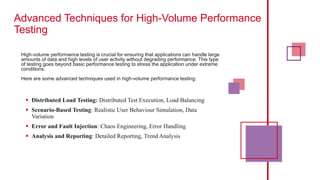 Performance Testing at Scale Techniques for High-Volume Services | PPTX
