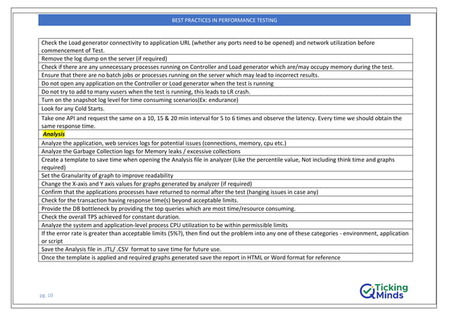 Performance testing checklist.pdf | Web Development | Internet