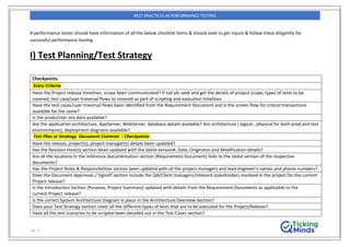 Performance testing checklist.pdf | Web Development | Internet