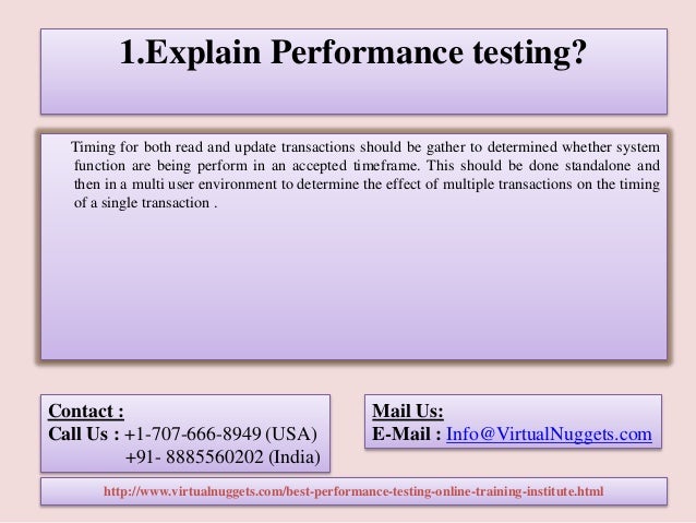 Performance Testing Interview Questions And Answers