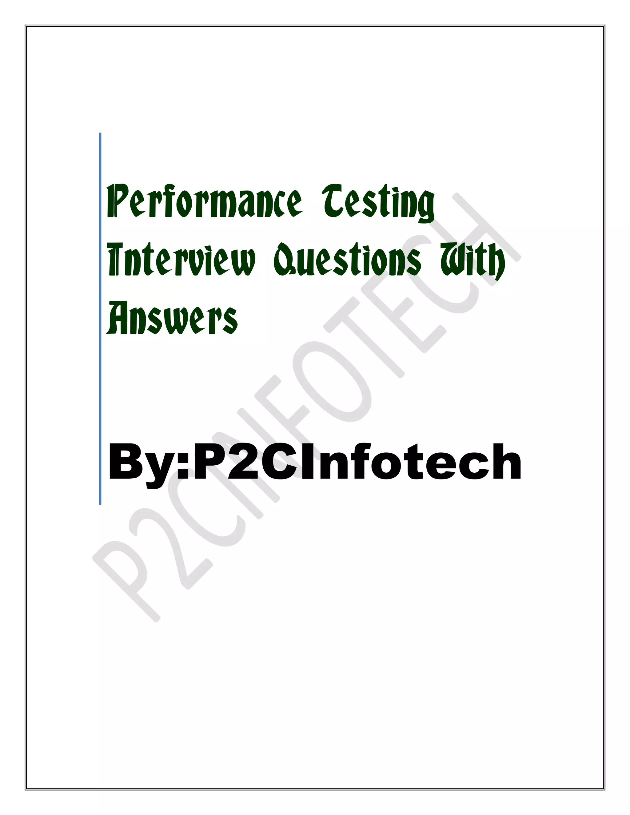 Performance Testing Interview Questions And Answers Pdf