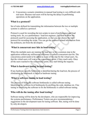 Performance testing interview questions and answers | DOCX | Operating ...