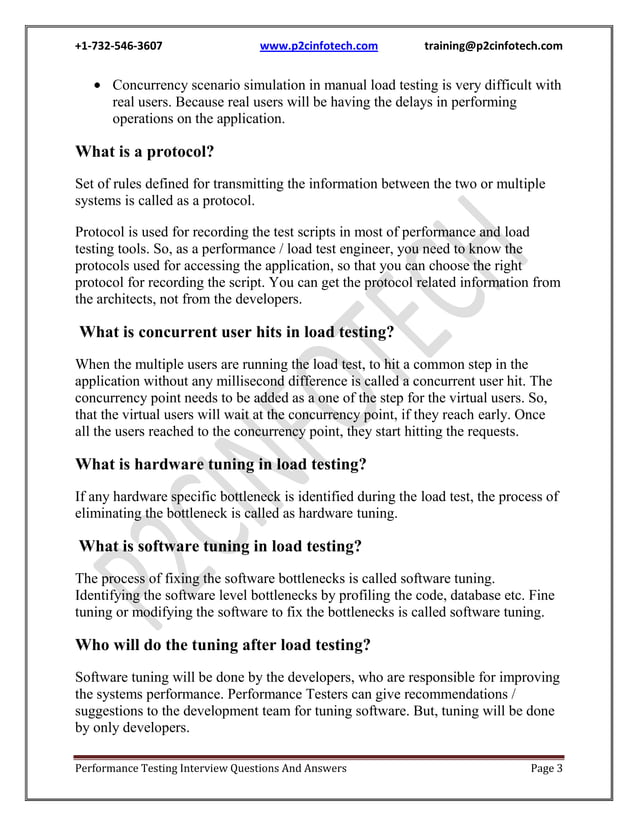 Performance Testing Interview Questions And Answers Docx Operating