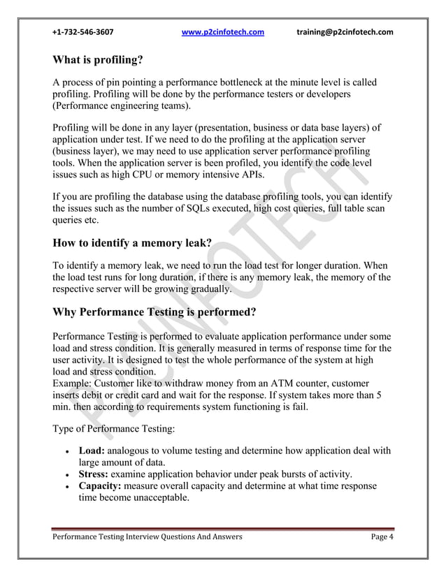 Performance Testing Interview Questions And Answers Docx Operating