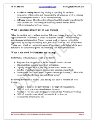 Performance testing interview questions and answers | DOCX | Operating ...