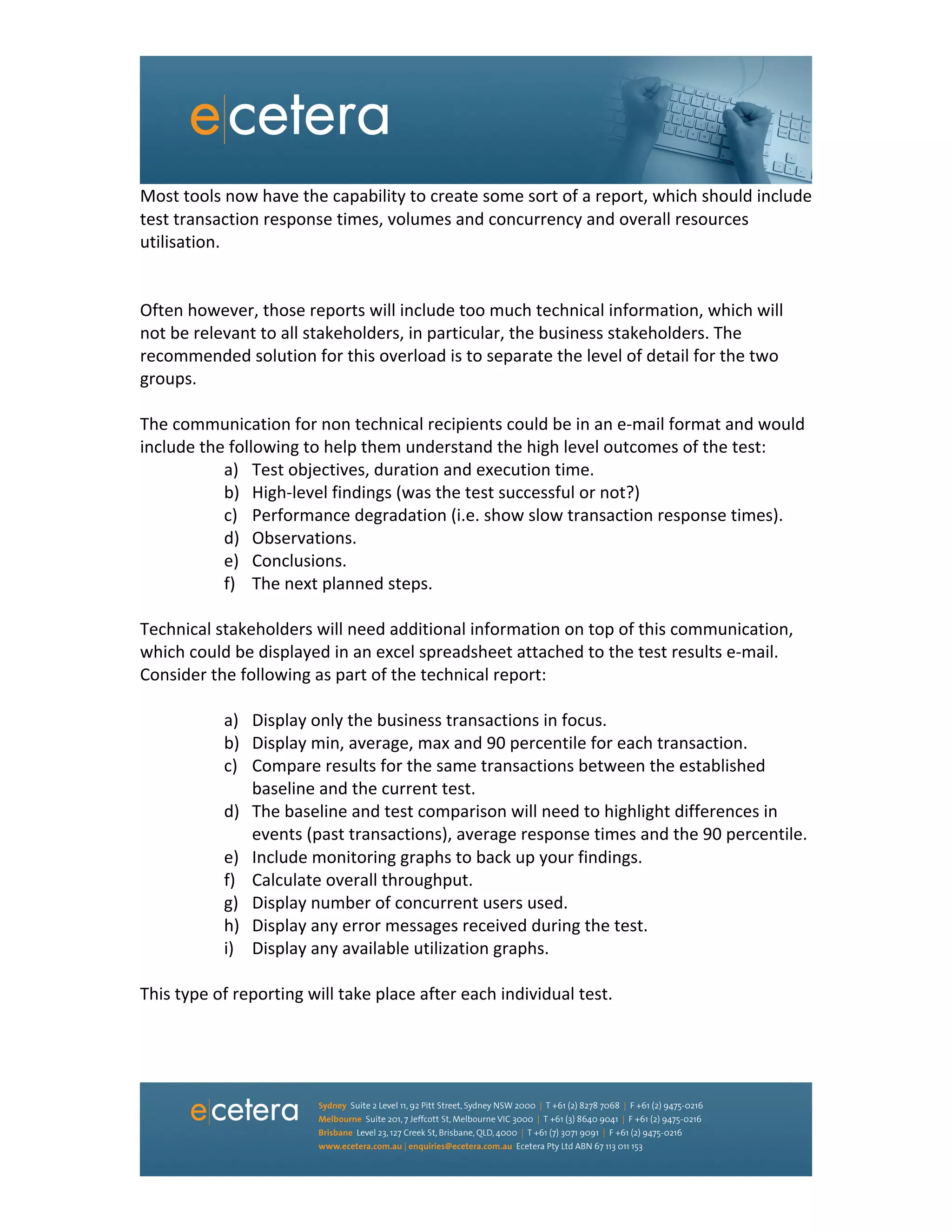 Performance testing methodologies | PDF