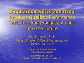 Performance testing & pharmaceutical quality (2004) | PDF