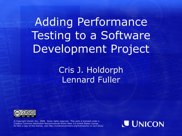 Adding Performance Testing to a Software Development Project | PDF ...