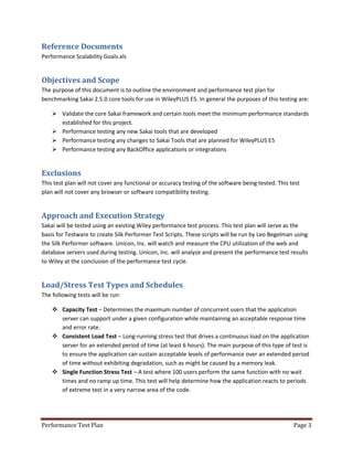 Performance Test Plan - Sample 1 | PDF