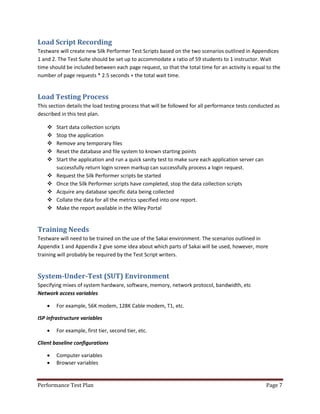 Performance Test Plan - Sample 1 | PDF