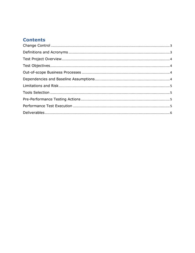 Performance Test Plan - Sample 2 | PDF | Computer Software and ...