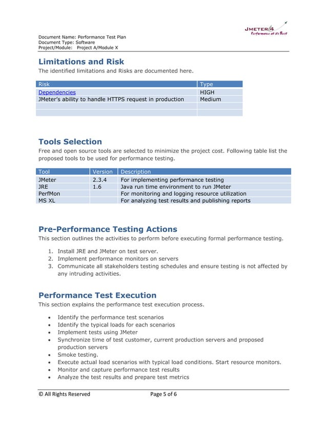 Performance Test Plan - Sample 2 | PDF | Computer Software and ...