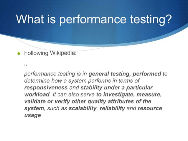 Performance Testing Principles | PPT