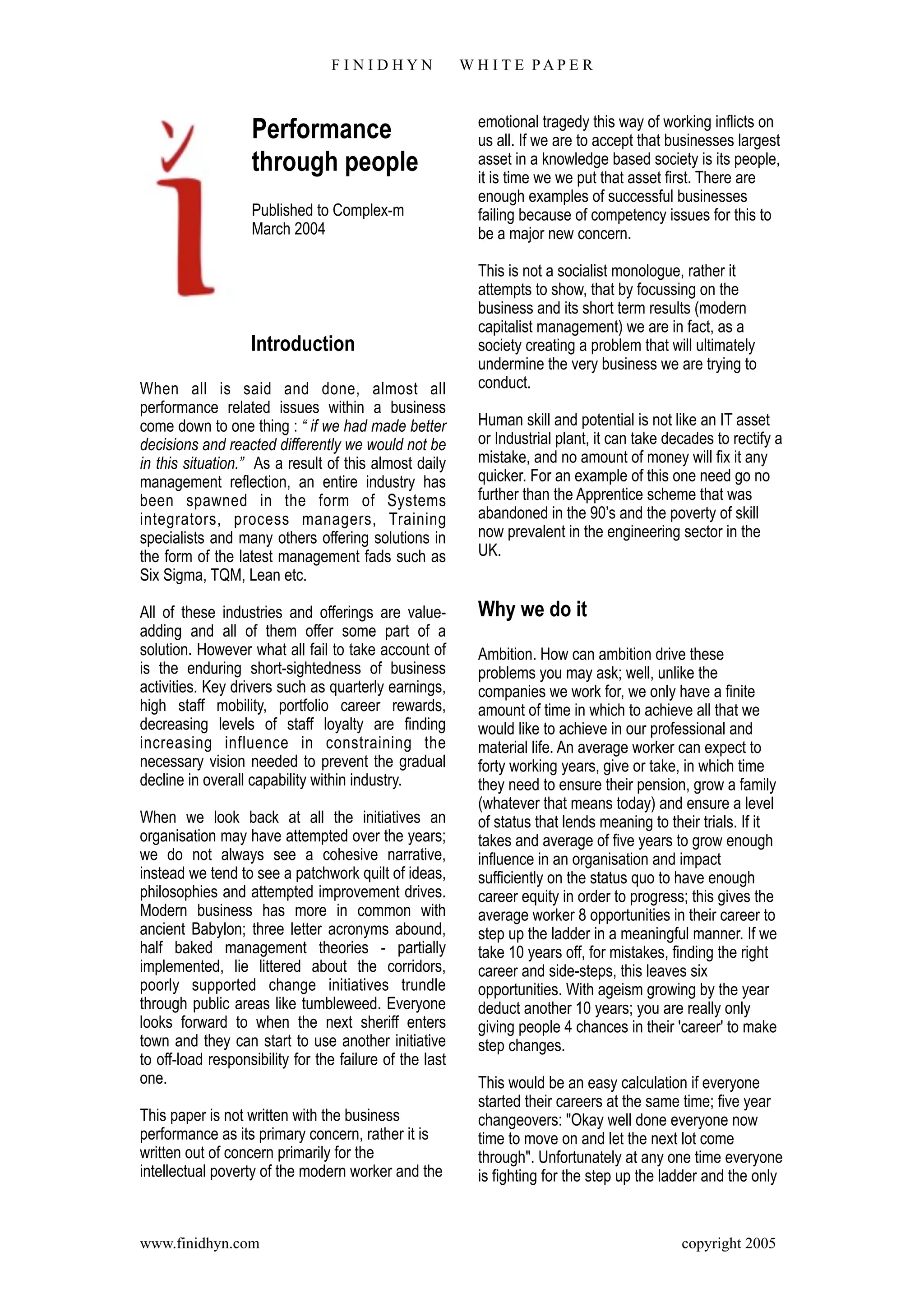 Performance Through People | PDF