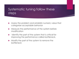 Performance tuning and optimization on client server | PPT