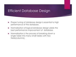 Performance tuning and optimization on client server | PPT