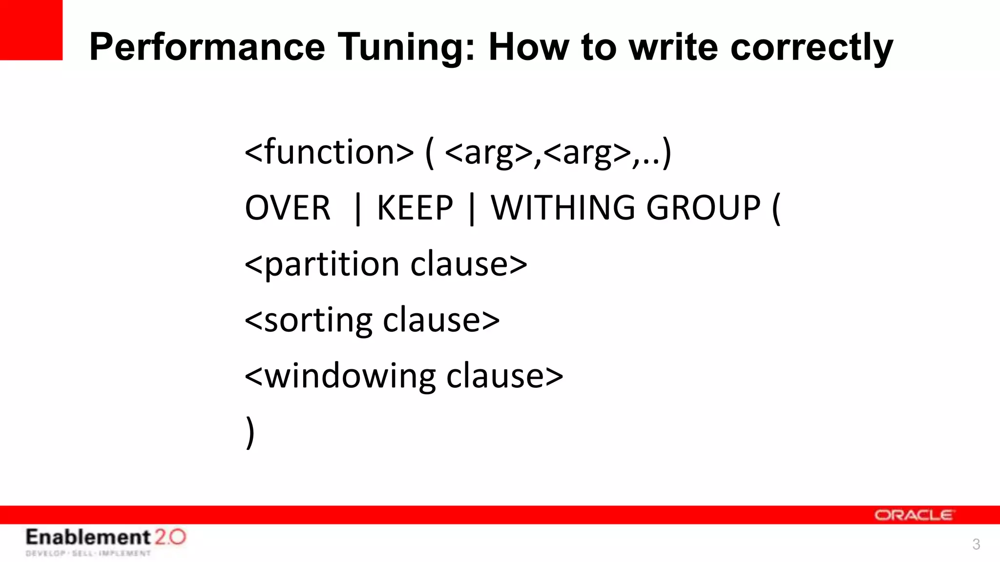 Performance tuning how to write correctly sql statement | PPT