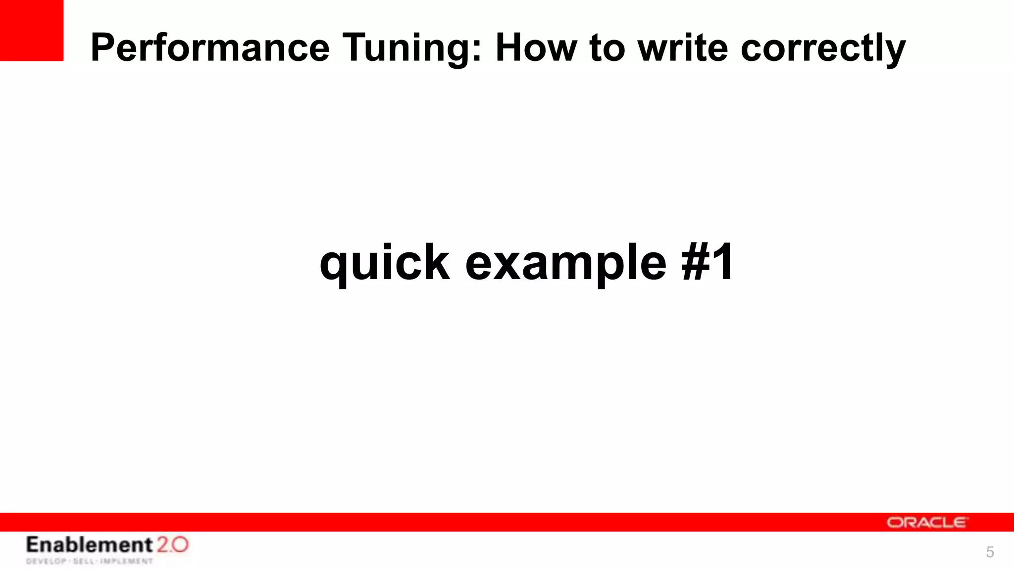 Performance tuning how to write correctly sql statement | PPT