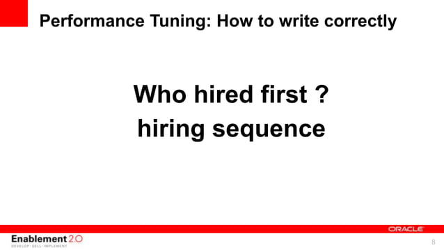 Performance tuning how to write correctly sql statement | PPT