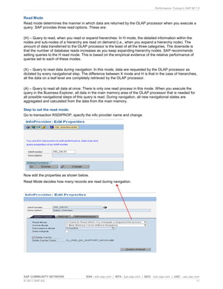 Performance tuning in sap bi 7.0 | PDF | Databases | Computer Software and Applications