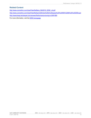 Performance tuning in sap bi 7.0 | PDF | Databases | Computer Software and Applications