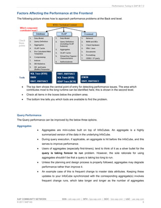 Performance tuning in sap bi 7.0 | PDF | Databases | Computer Software and Applications